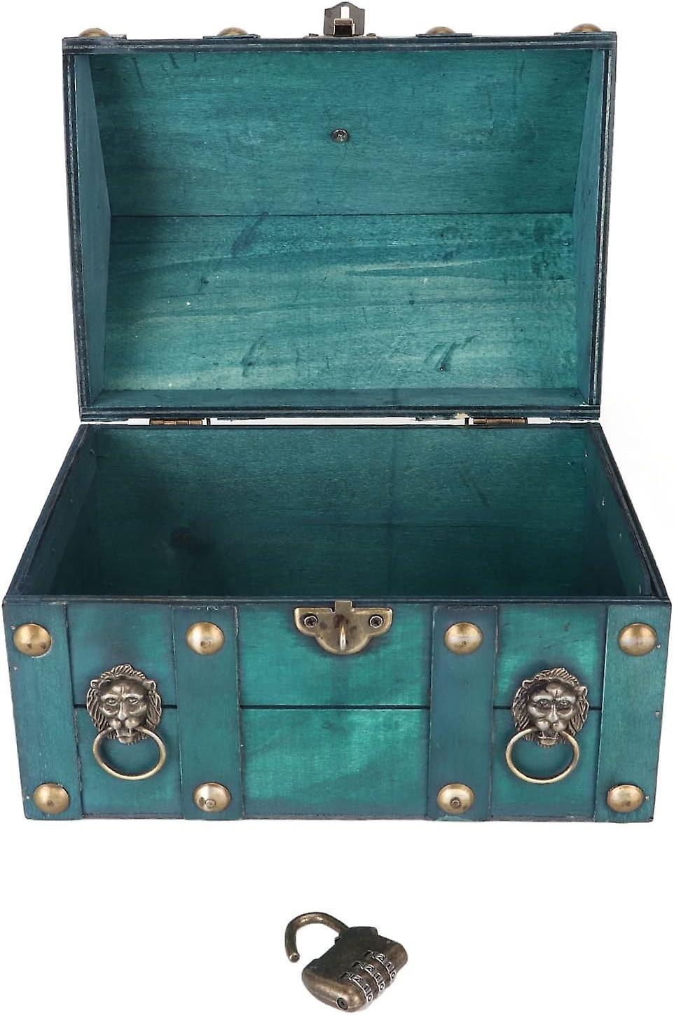 Wood Treasure Box, Compact Vintage Multipurpose Handcraft Treasure ...