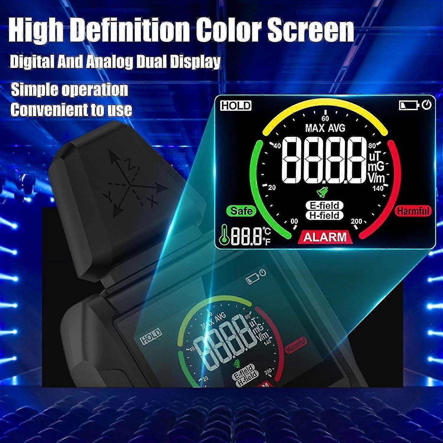 Emf Meter, Radiation Detector Lcd Color Screen, Hand-held Digital ...