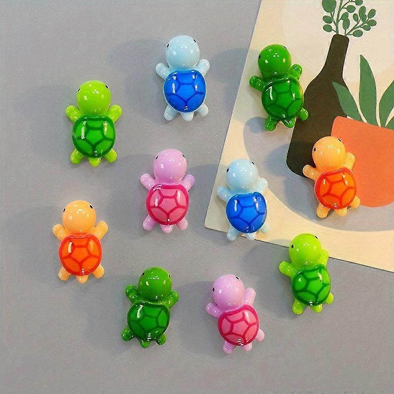 5/10pcs Oval-Shaped Cartoon Turtle Refrigerator Magnets - Adorable ...
