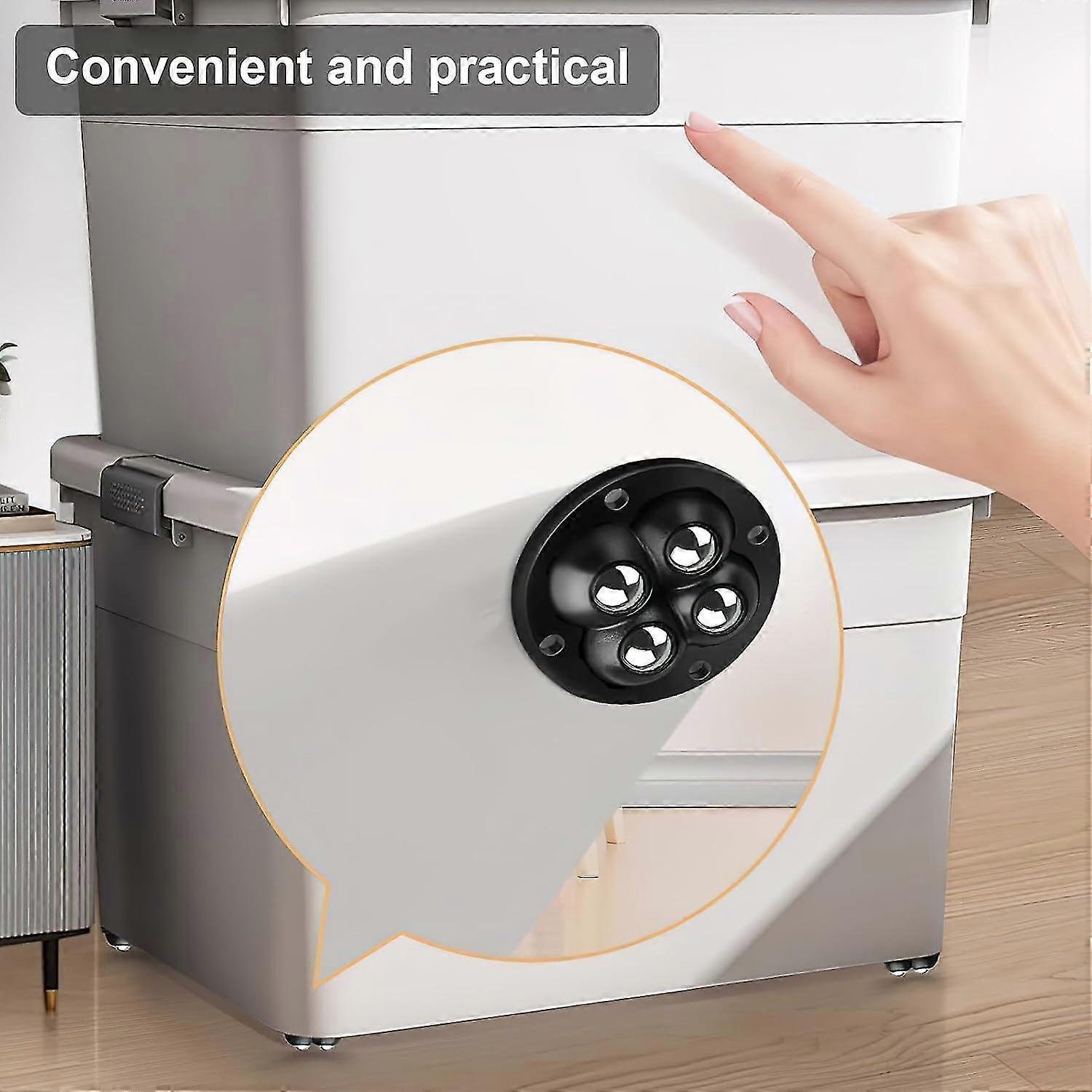 8 Pack Ball Rollers - 4 Rollers - Small Universal Self-Adhesive Wheels ...