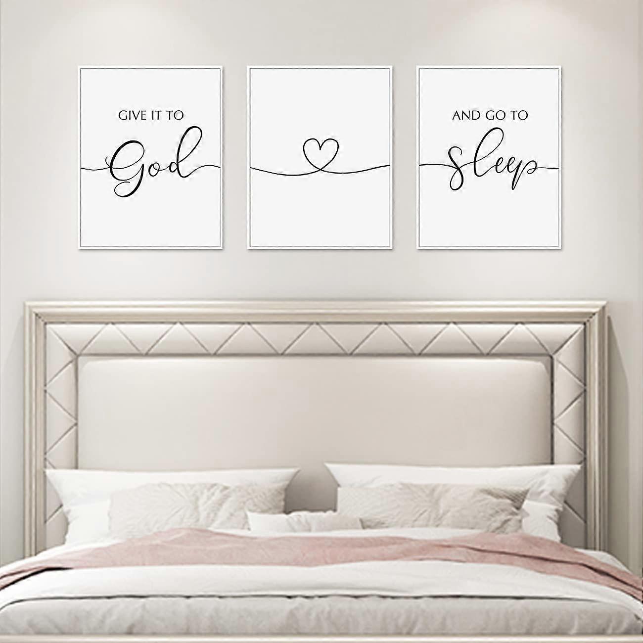 Give It To God And Go To Sleep Sign, Above Bed Wall Decor, Master ...