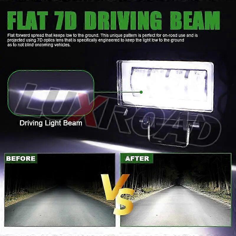 7D LED Light Bar 4" 5" 6" LED Bar Off Road Work Light Angel Eyes ...