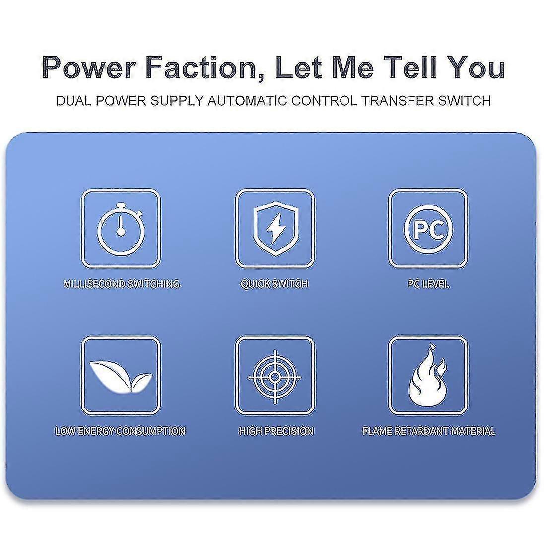 Tomzn Single Phase Din Rail Ats 220v Dual Power Automatic Transfer ...
