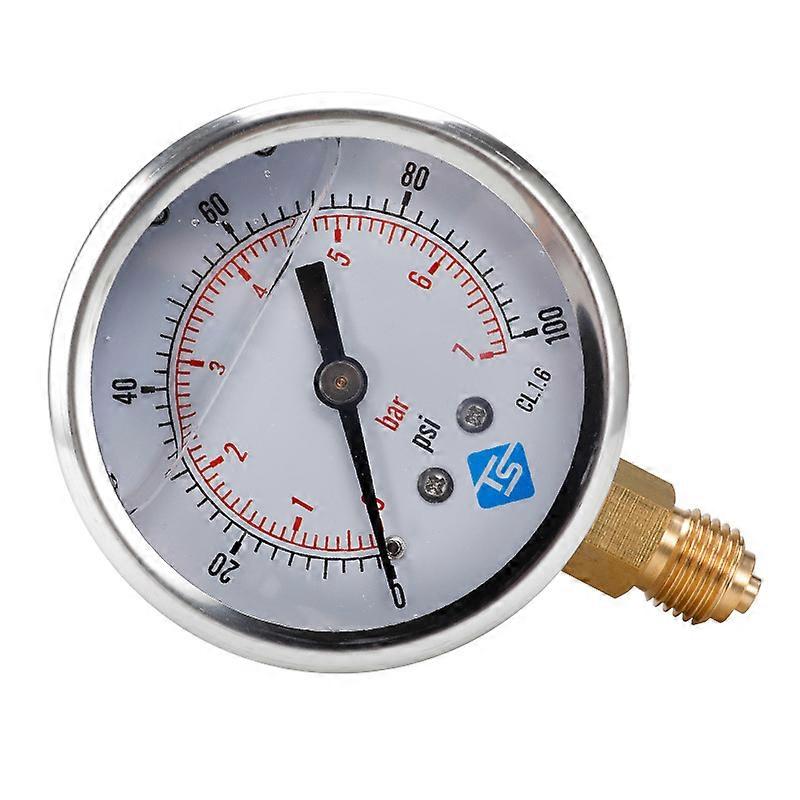 Pressure Gauge, 0-4 bar/0-60 psi, Rust-free iron casing, 1/4" BSPT ...