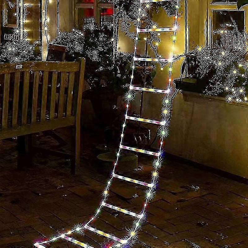 Climbing Santa Claus On Ladder With Lights 5ft Led Usb Remote Control ...