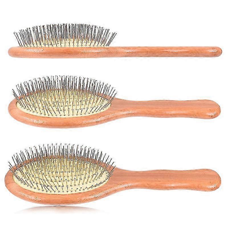 Wooden Steel Needle Hair Brush Pin Hairbrush Scalp Massage Improve Hair ...