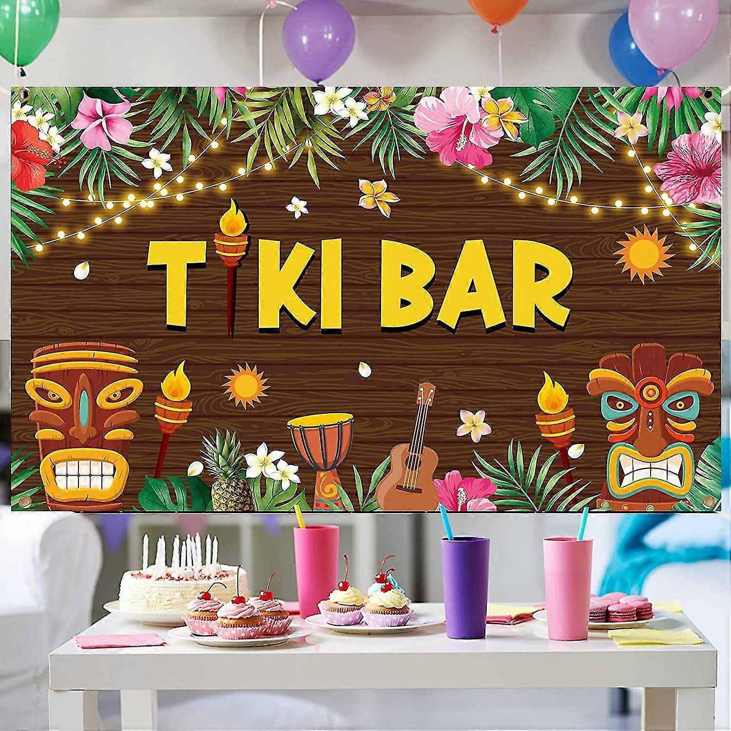 Tiki Luau Party Decoration Hawaiian Tiki Banner Summer Tiki Bar ...