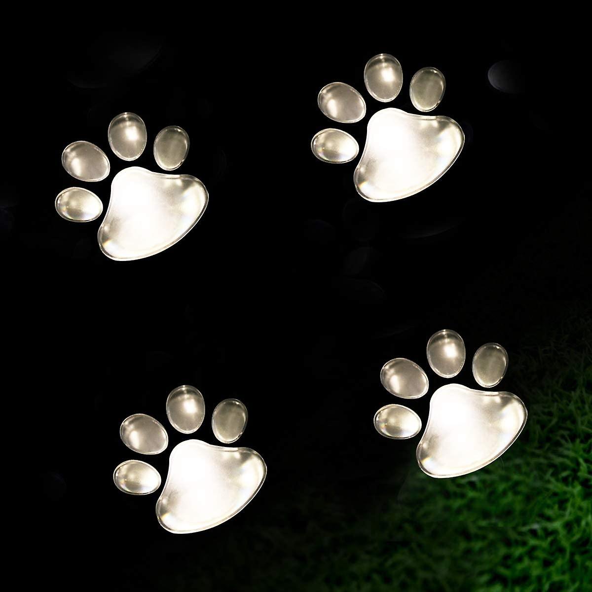 solar paw print lights, solar lights outdoor dog paw lights (set van 4 ...