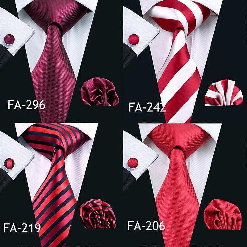 Barry.Wang New Arrival Men's Ties For Men Red Ties Set Fashion Woven ...