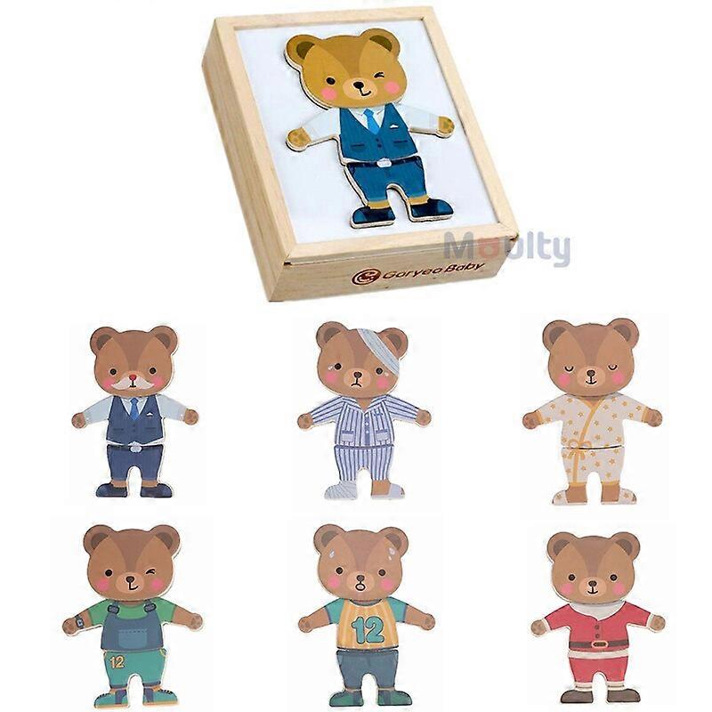 Moulty Magnetic Puzzles Bear Dress up Puzzles With Storage Case ...