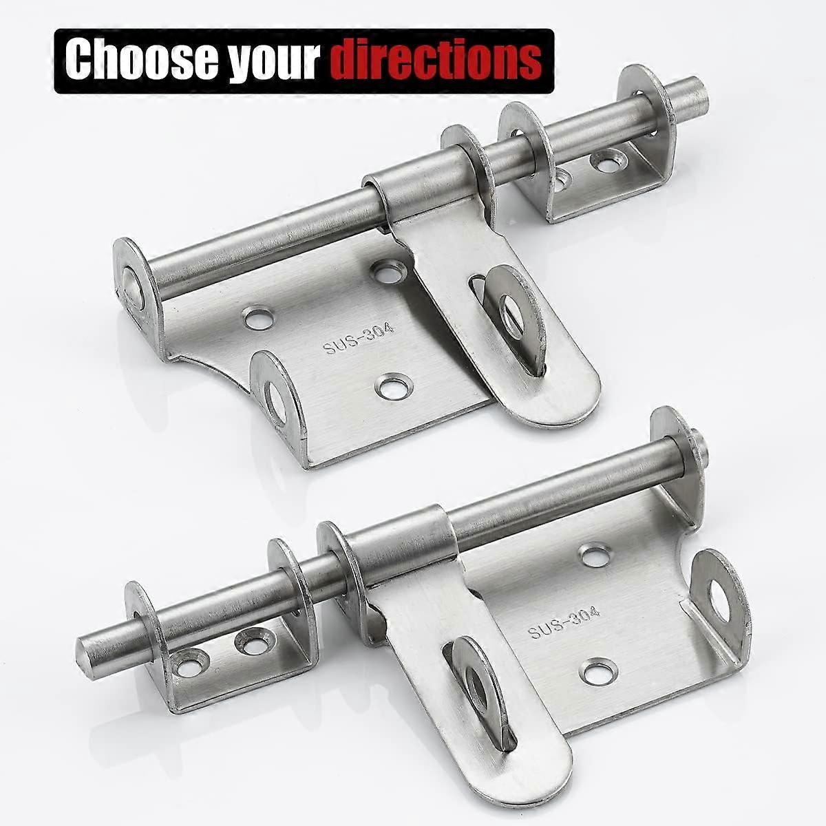 Sliding Bolt Gate Latch, 6 Inch Thickening 304 Stainless Steel Barrel ...