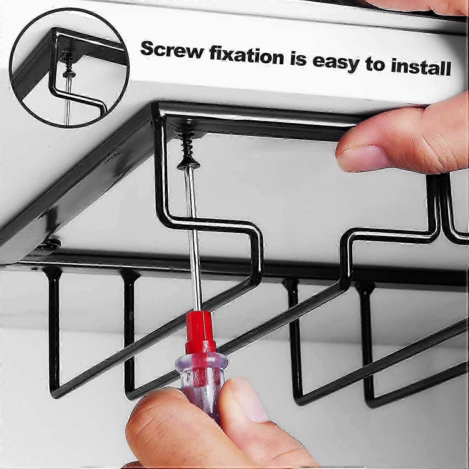 Hanging Glass Holder-Wine Glass Support With 5 Rails For 10-15 Glasses ...