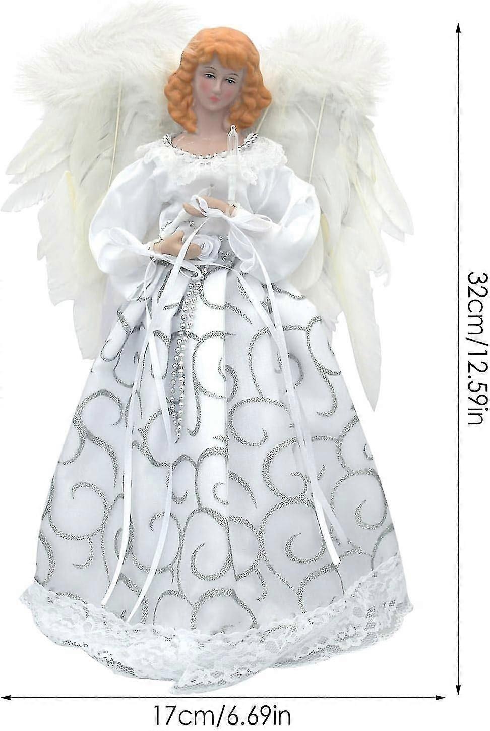 Tree Topper Angel With Lights,3d Led Angel Tree Topper, Standing White ...