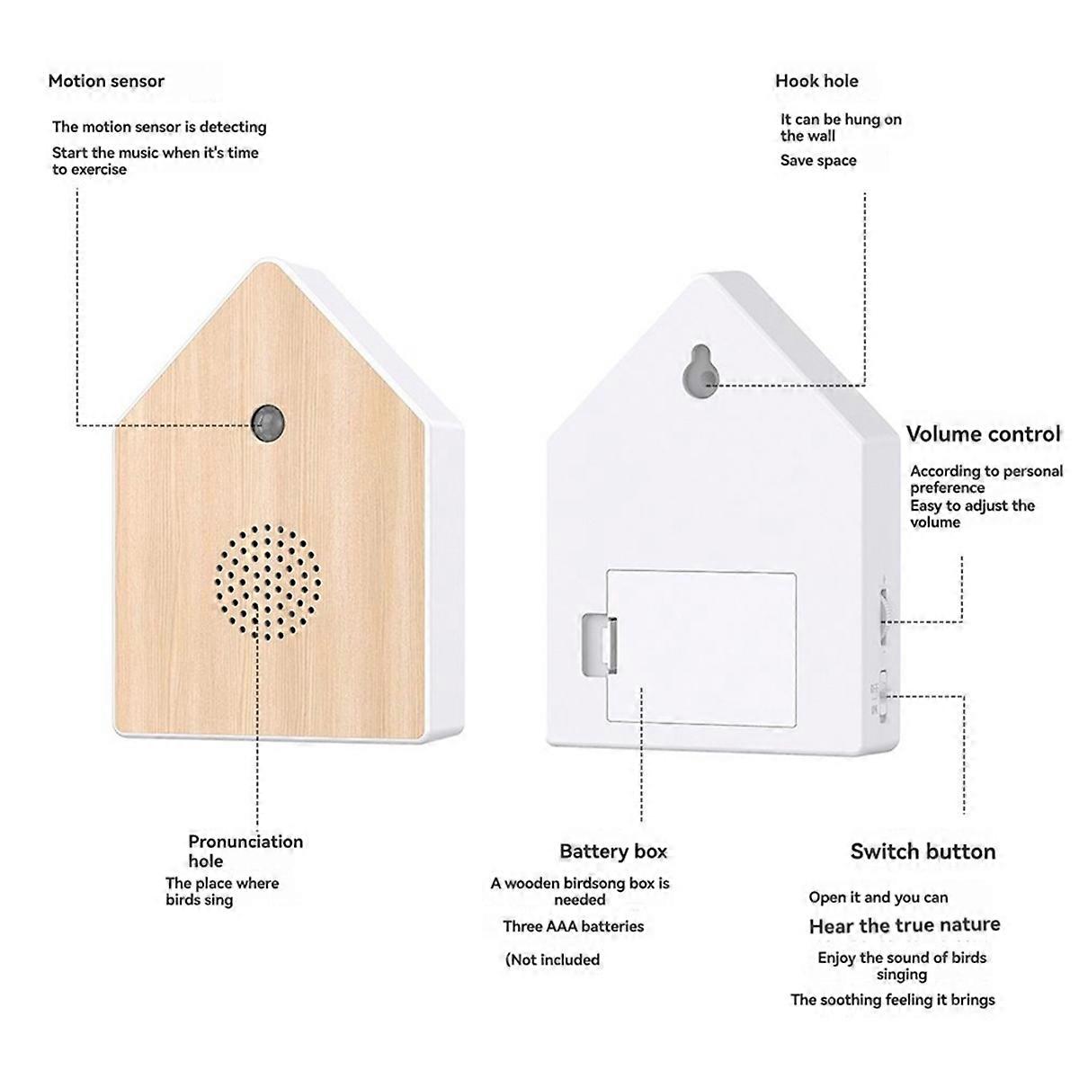 Box Bird Singing Speaker with Smart Animal Noise Machine for Bedroom ...