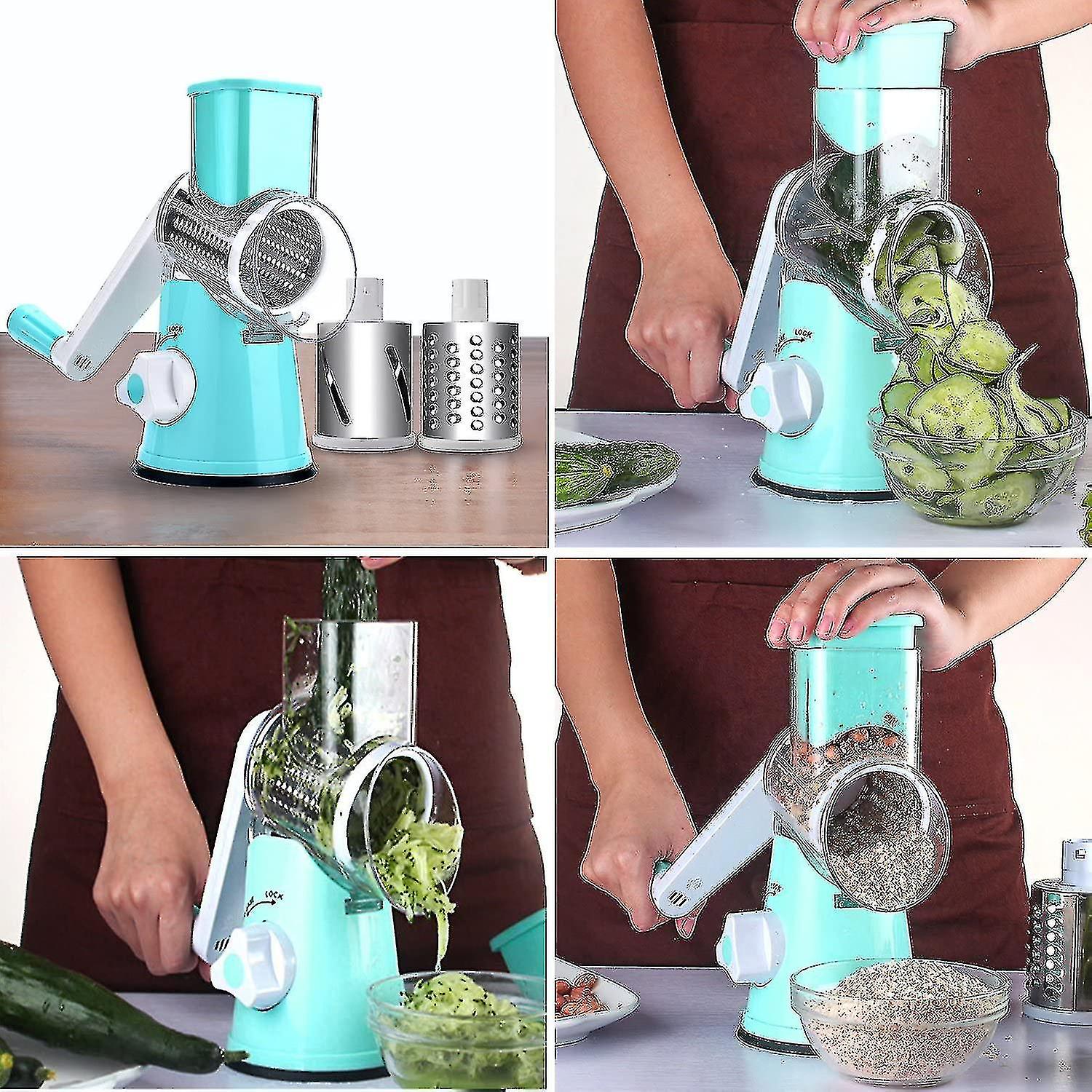 Vegetable Slicer, Fitnate Hand Crank Stainless Steel Fruit Vegetable ...
