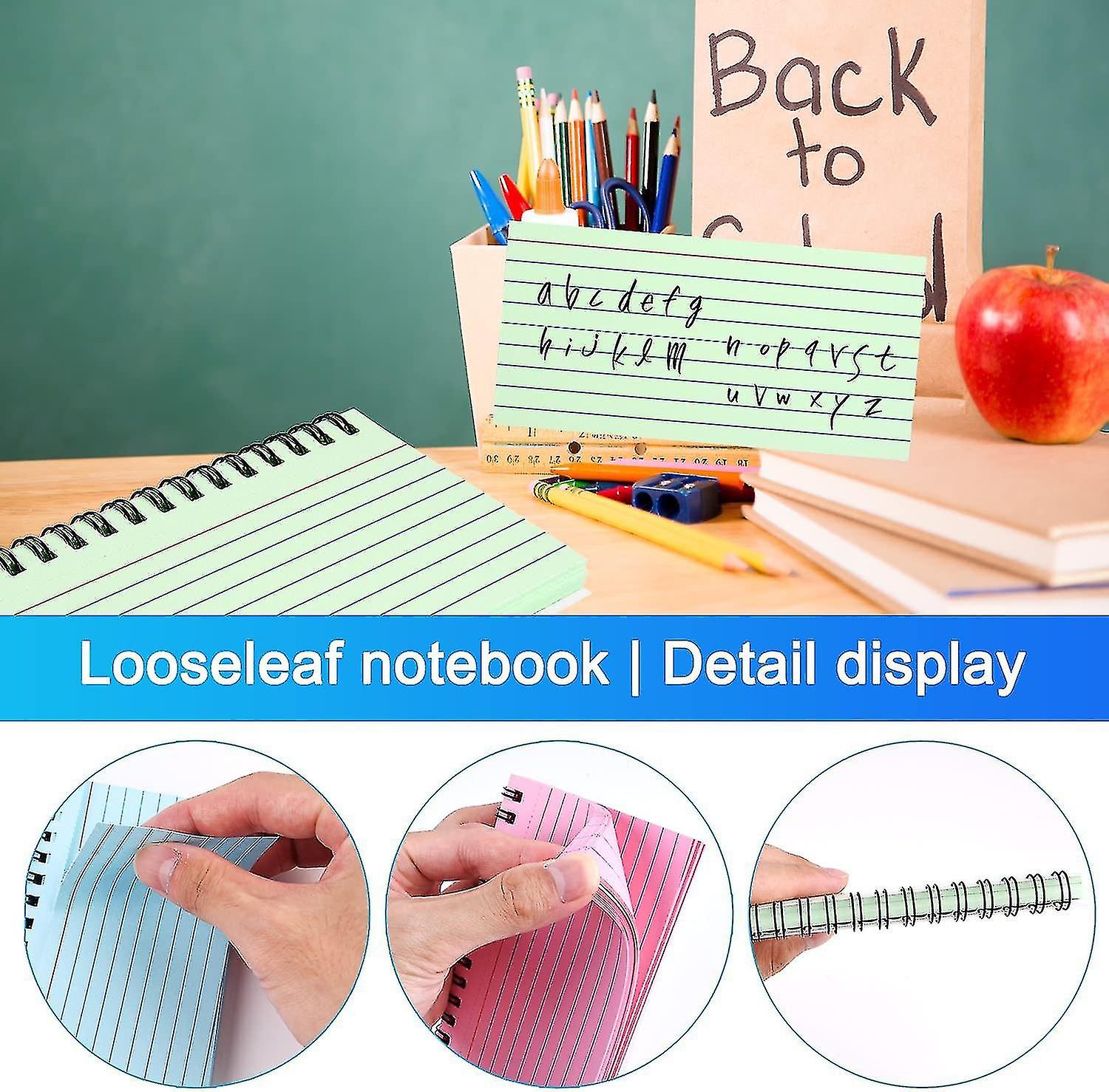 5 Colours Index Cards, 5x3 Inches Multicolor Index Cards Ruled Index ...