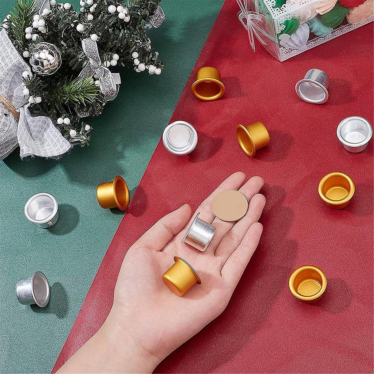 100pcs Metal Candle Inserts, Candlestick Holder Cup Metal Candle Cups ...