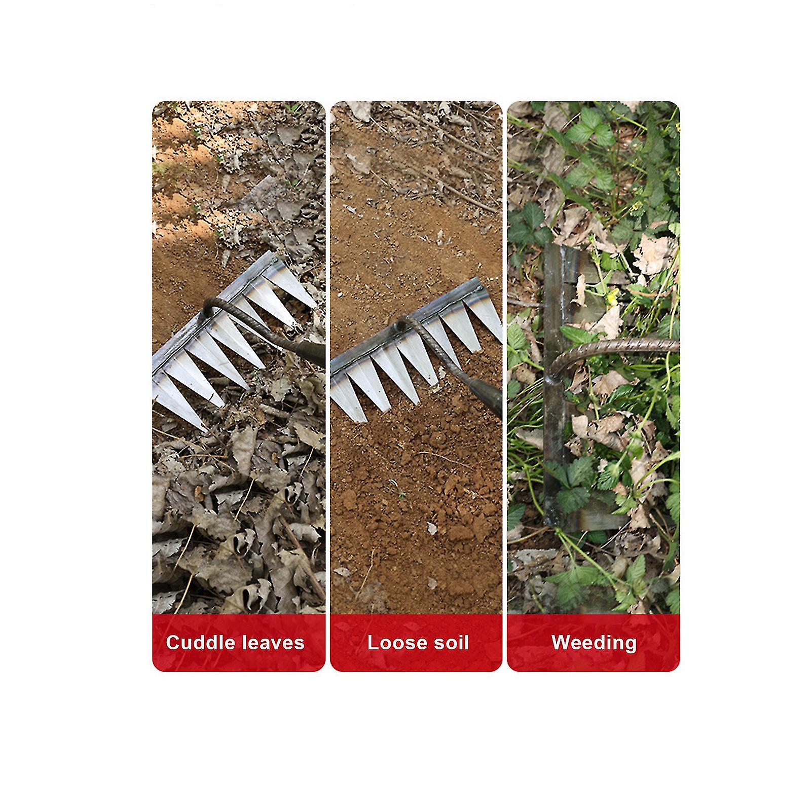 Garden Rake, Gardening Tools Heavy Duty Rake with 7 Metal Tines,Sharp ...