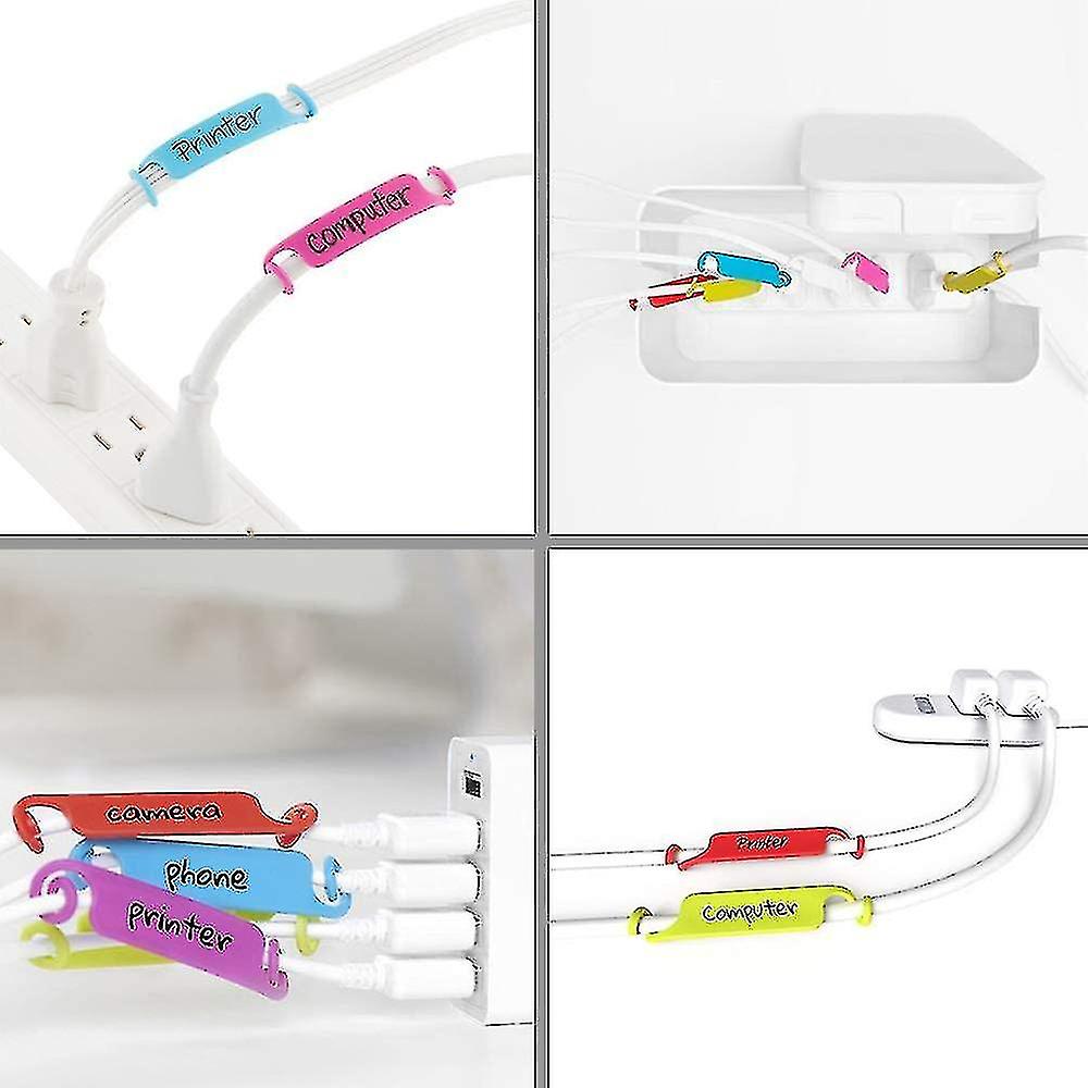 20 Pcs Cable Tags Cable Management Tags Multicolor Cable Labels Cord ...