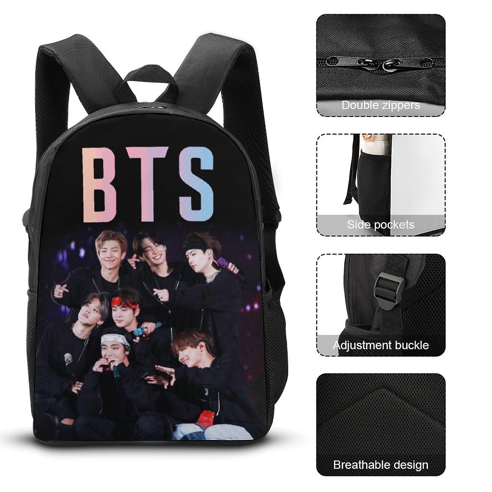 BTS Backpack Set Cartoon Backpacks with Pencil Case And Lunch Bag Lunch ...