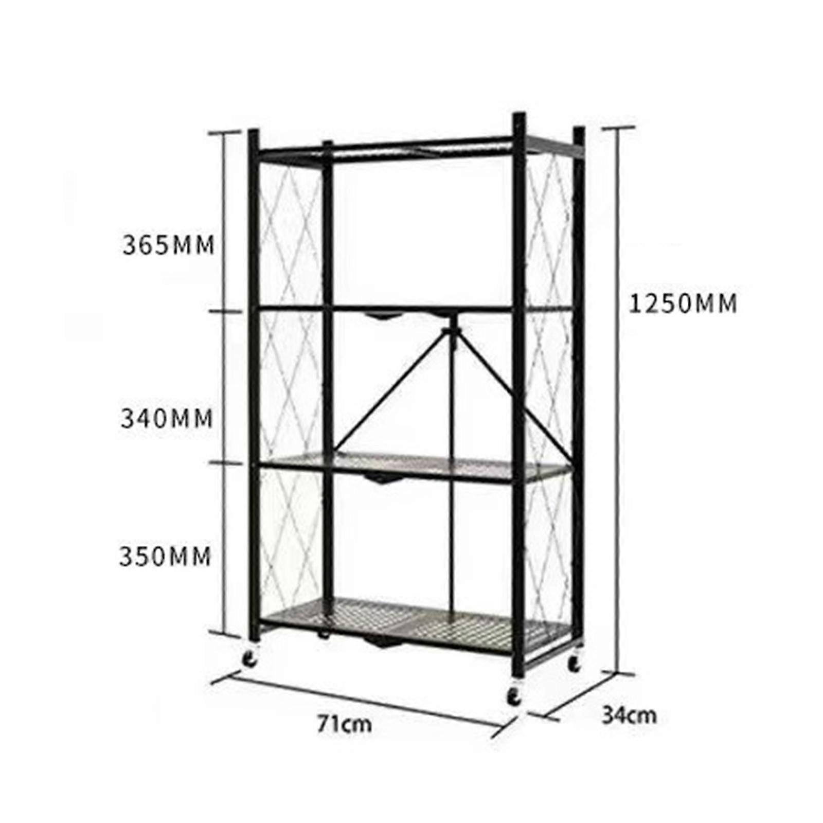 Foldable Storage Rack with Wheels Trolley Utility Cart for Classroom ...