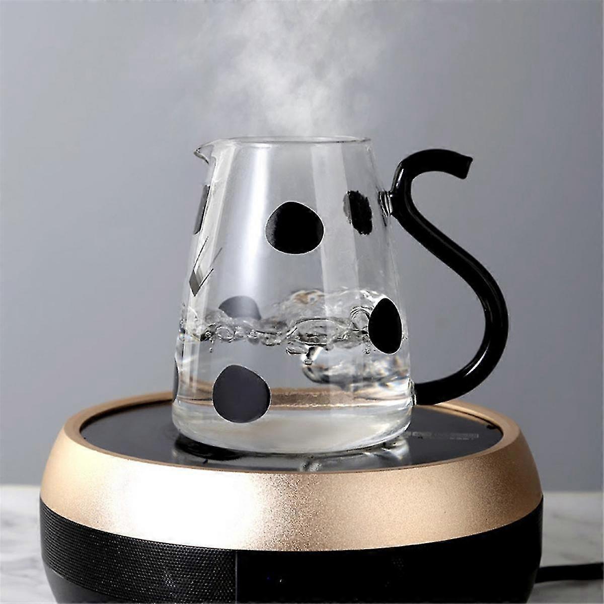 Glass Water Carafe Set With Cup Lovely Cartoon Cow Cold Kettle ...