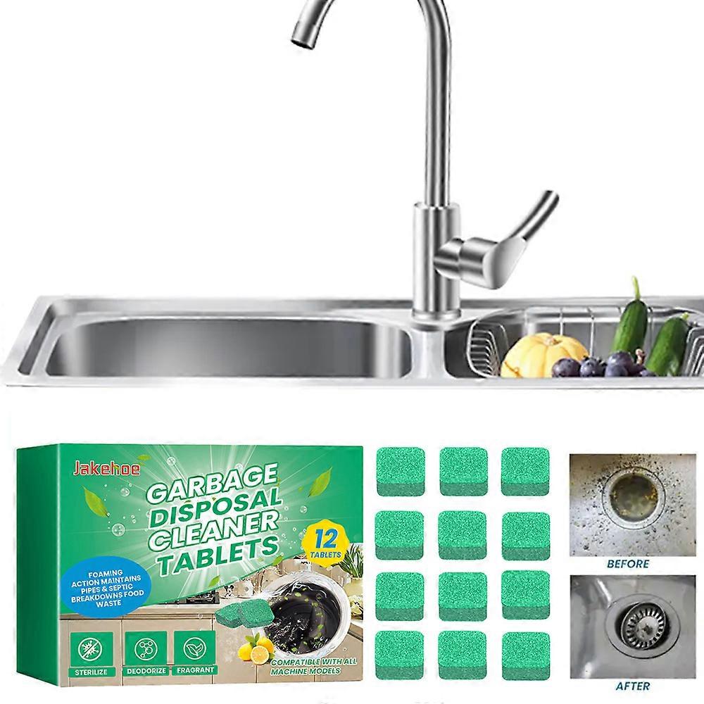 12 Tablets Sink Garbage Disposal Cleaner Food Waste Quick Disposal ...