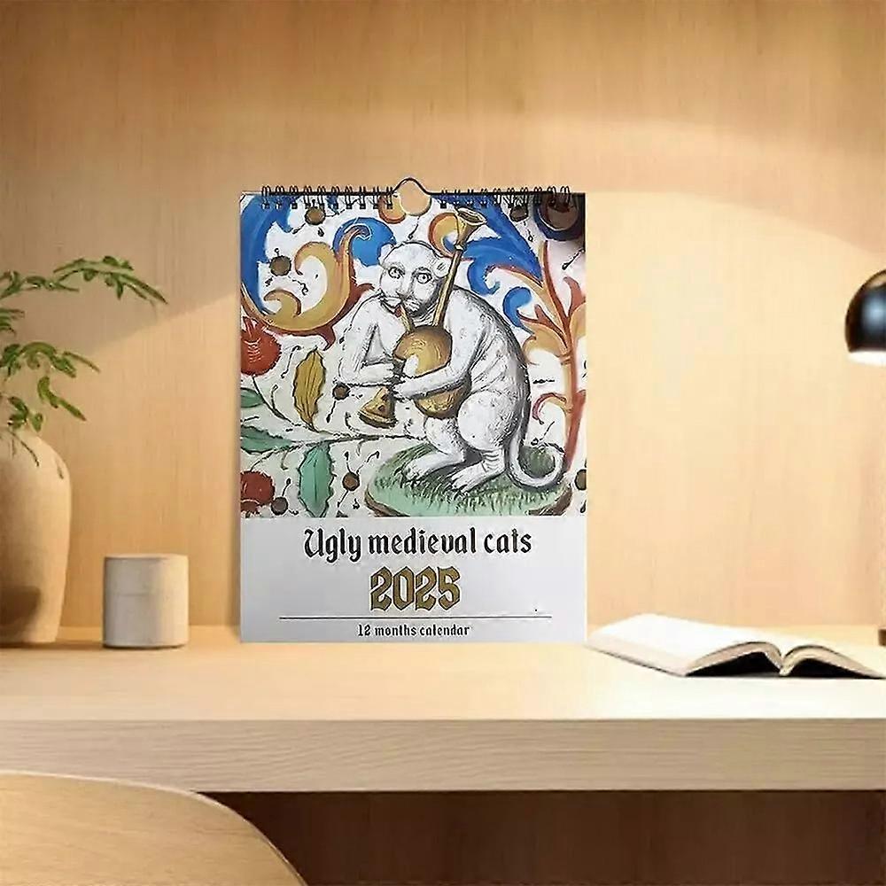 Ugly Medieval Cats Calendar 2025 Weird Cats Calendar Funny Wall ...