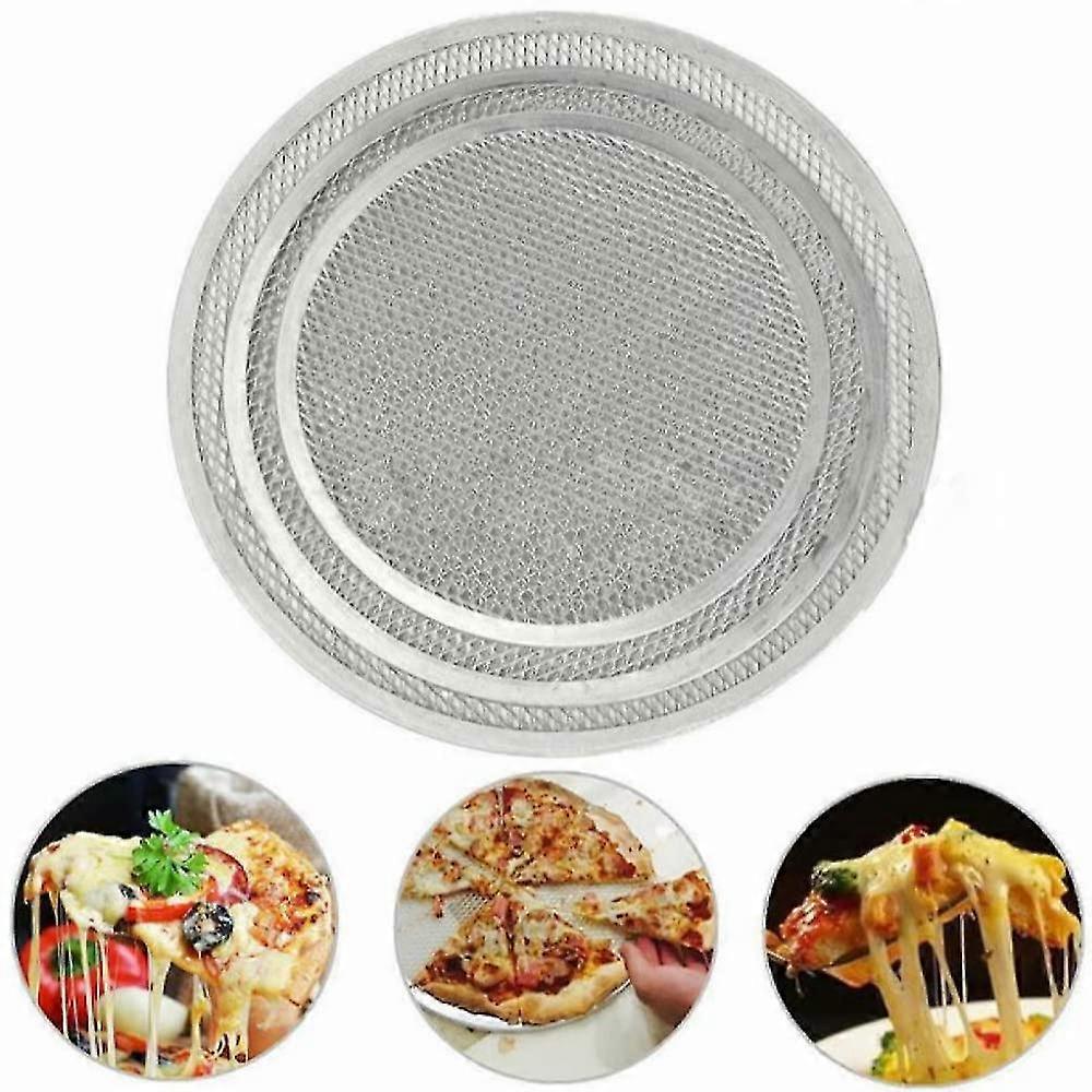 10" Non-stick Aluminum Mesh Oven Pizza Pan With Holes And Seamless Edge ...
