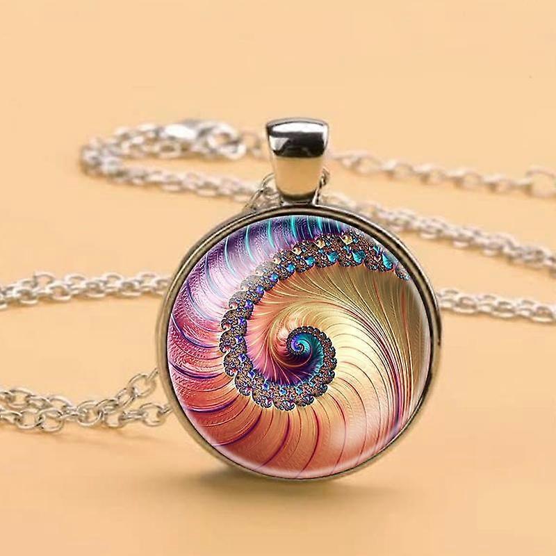 Fibonacci Spiral Fractal Sacred Geometry Necklace Fibonacci Spiral ...