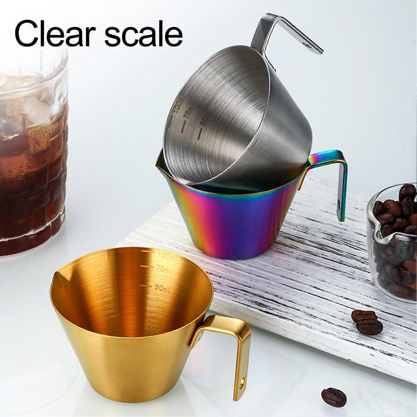 Stainless Steel Espresso Measuring Cup with Scale 100ml Capacity Mini ...