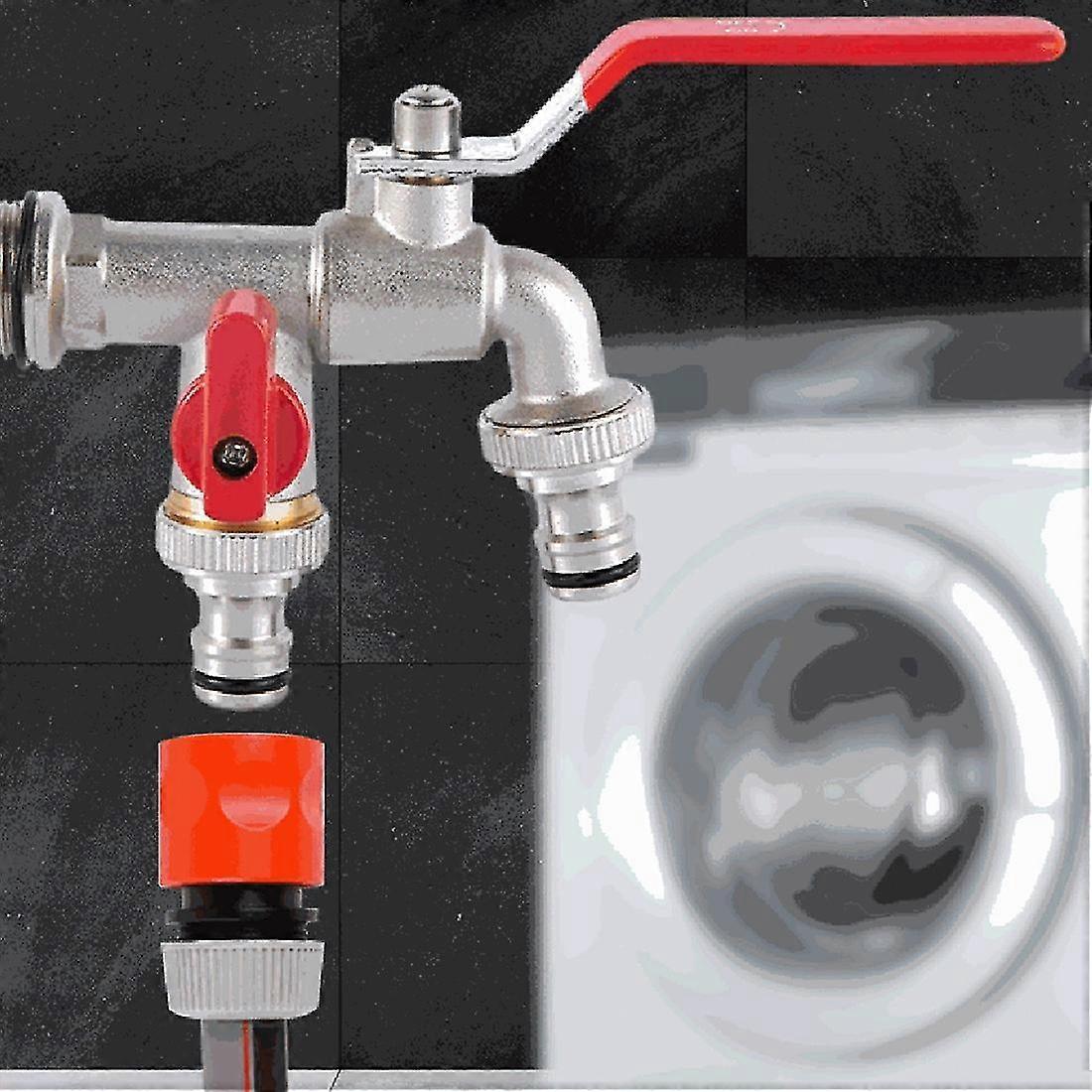 Dubbel utlopp Trädgård Utomhus kranventil kran 1/2 tum / 3/4 tum ...