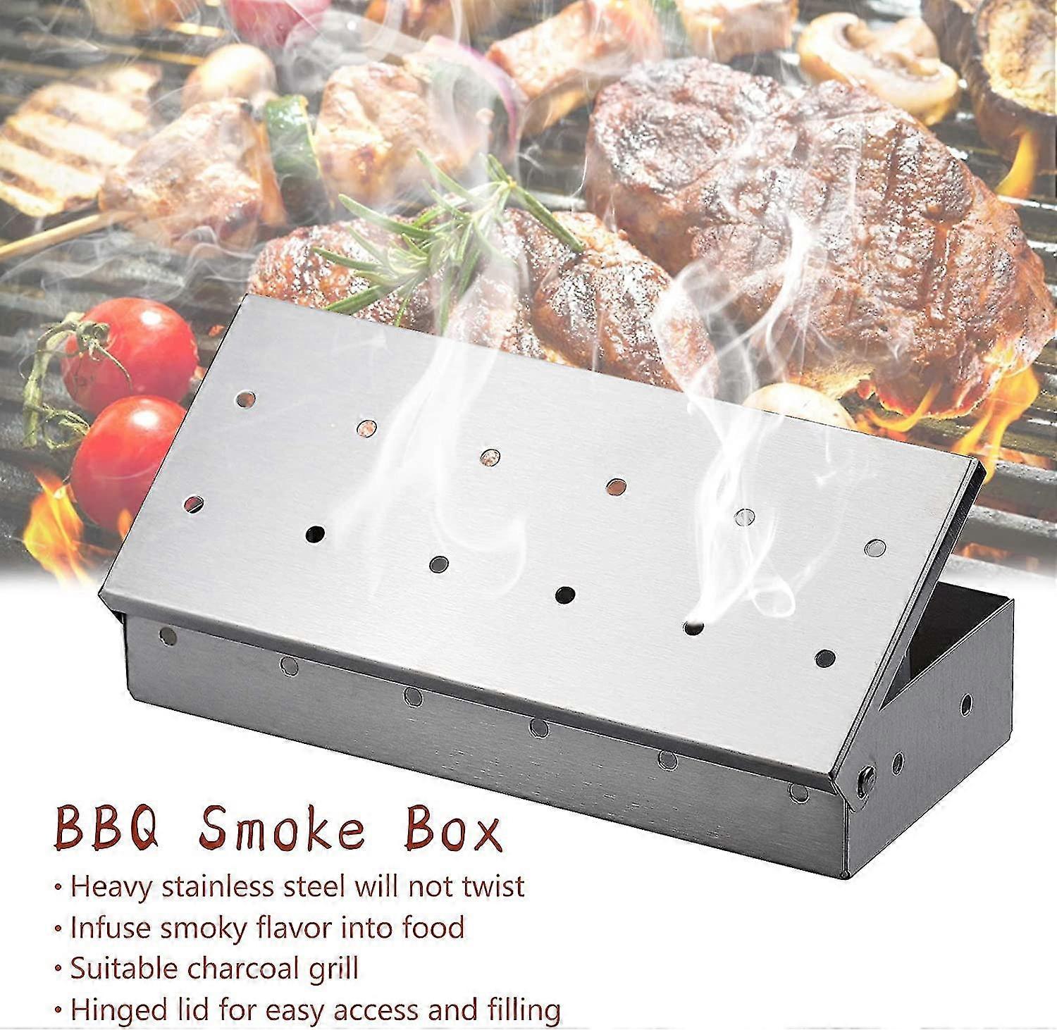 Bbq Smoker Box, Stainless Steel Wood Chip Smoker Box, For Gas And ...