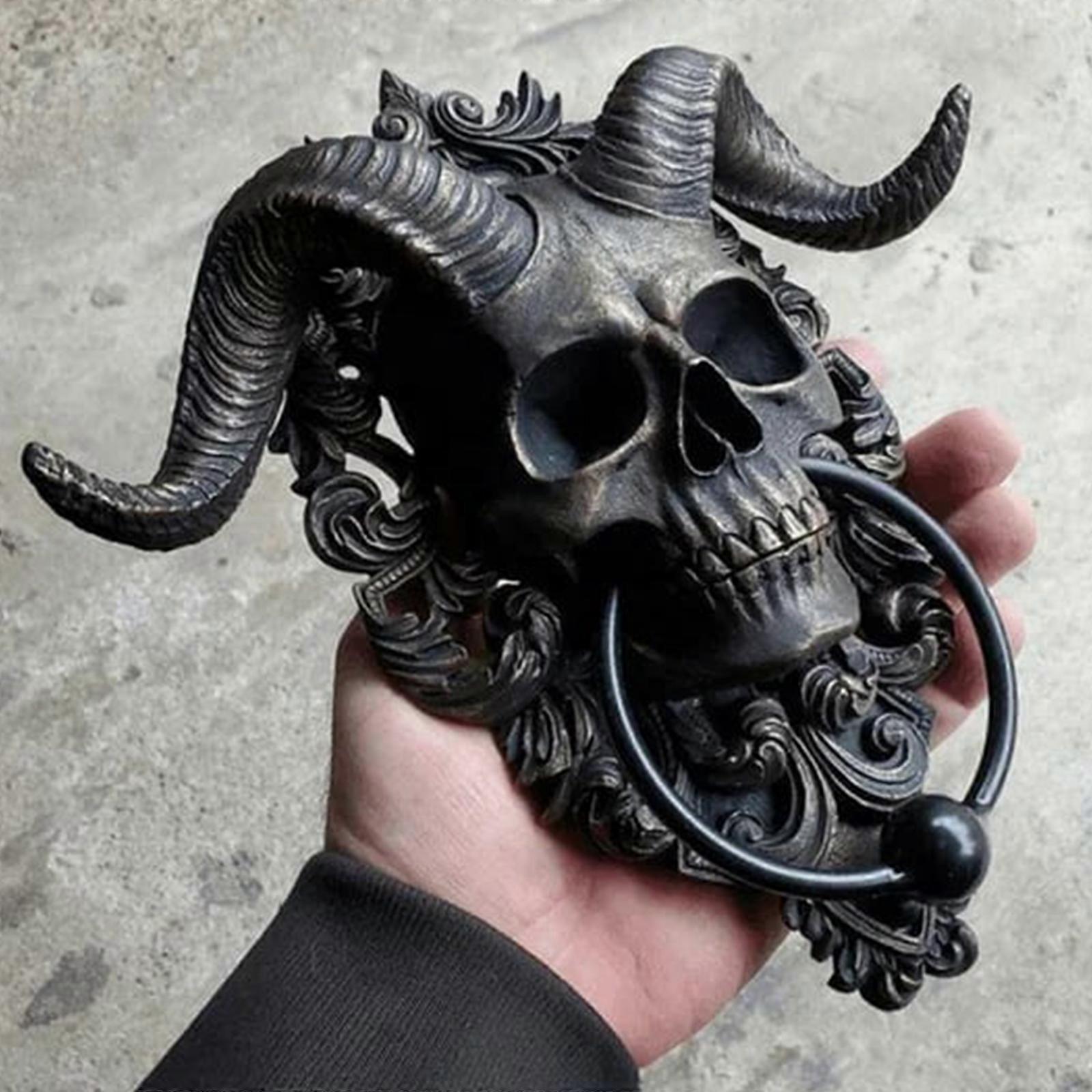 Ceremonial Horned Black Sabbatic Goat Life-Size Realistic Faux ...