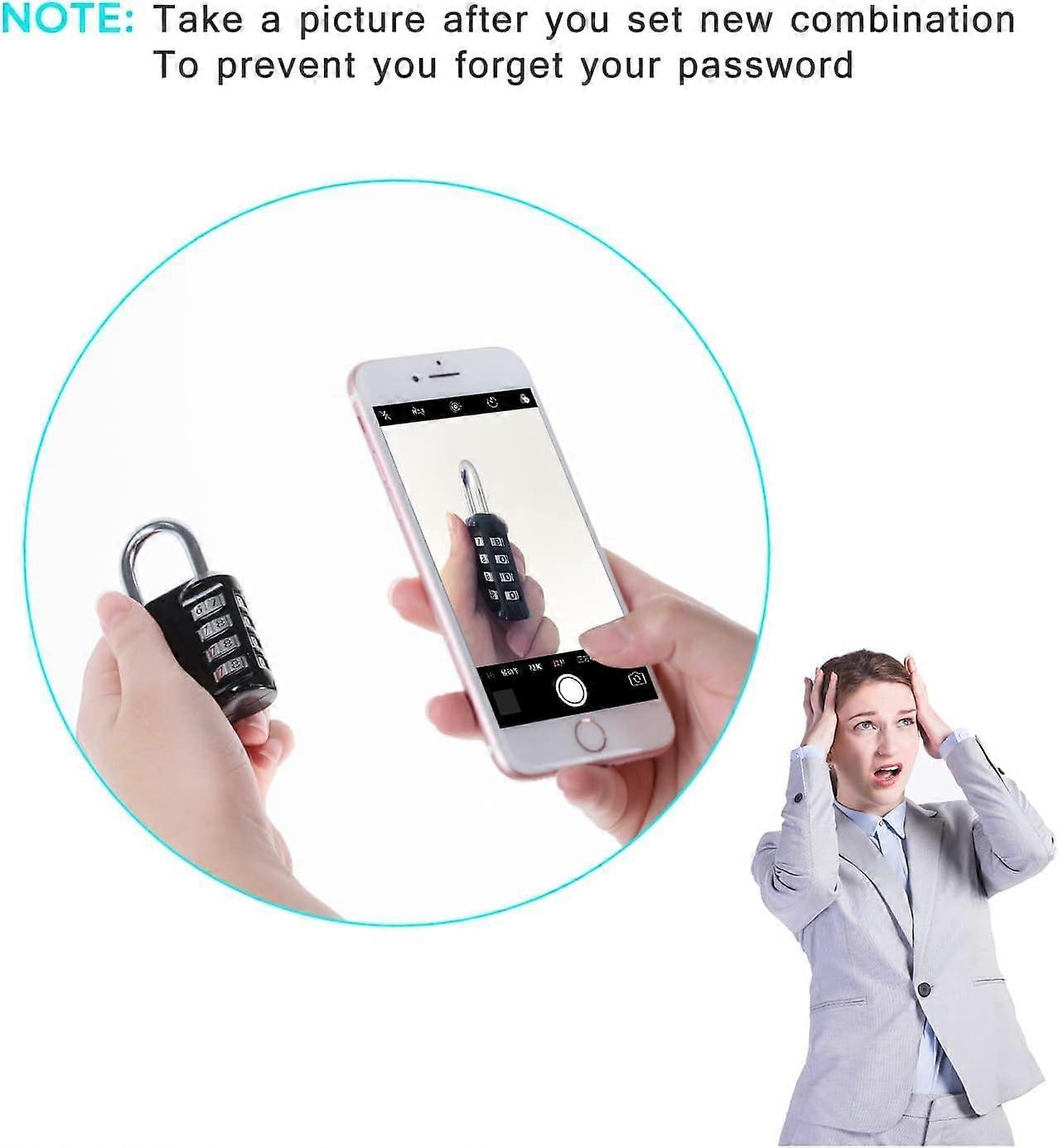 4-Digit Code Padlock, Code Padlock for Sport Locker, College, School ...