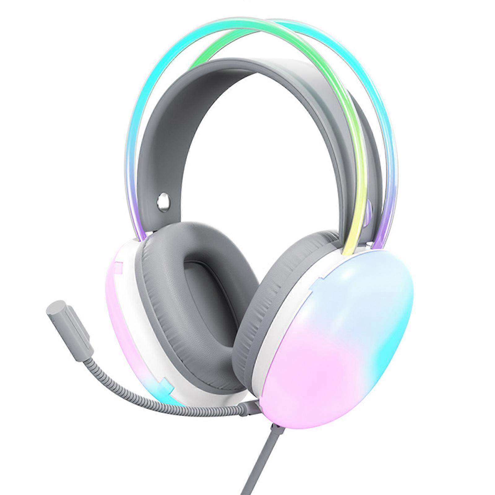 Over Ear Headphones Soft Cushion Comfort 40mm Driver Wire Headsets ARGB ...