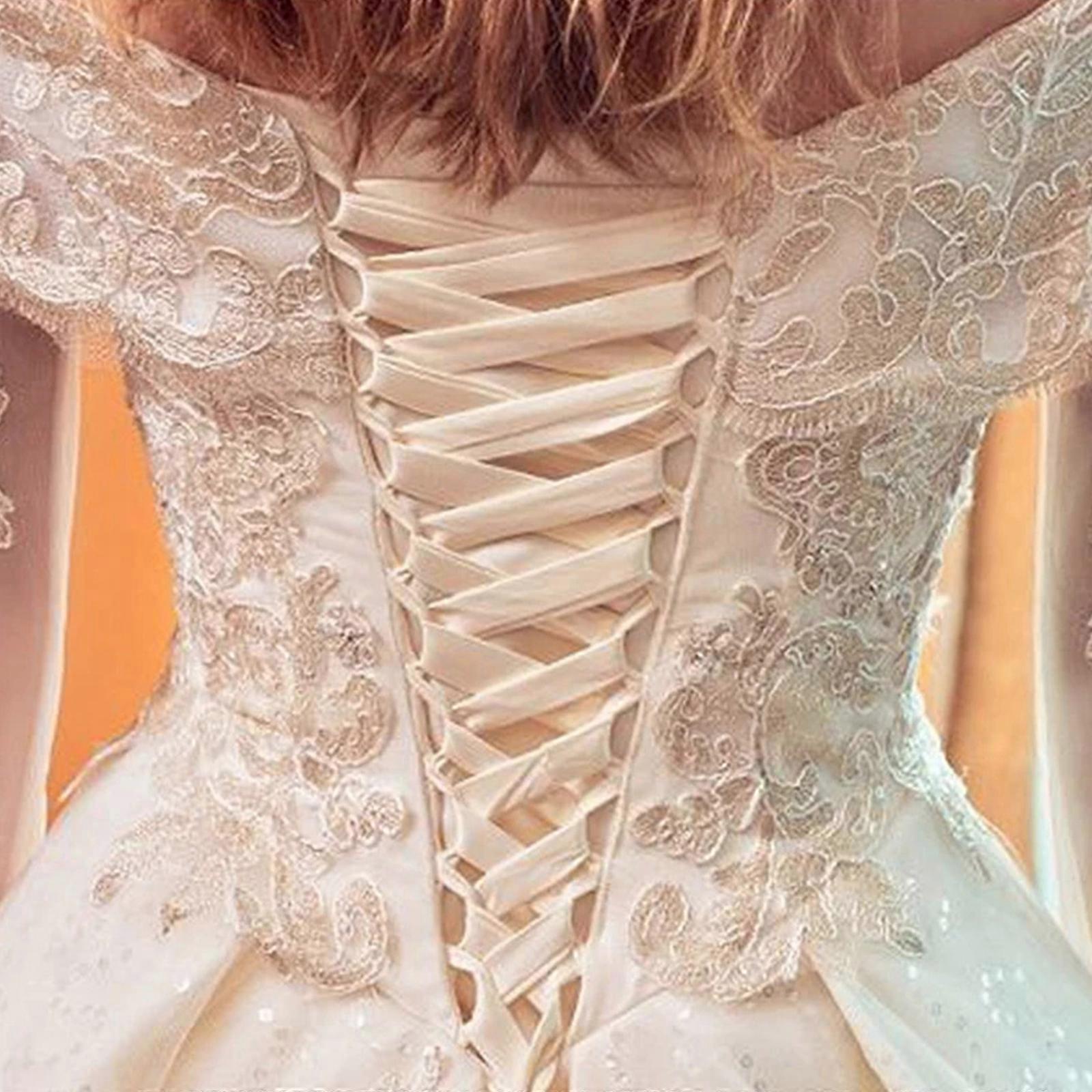 4Meter Satined Corset Back Kits with Adjustable Rope Shield Buttonhole ...