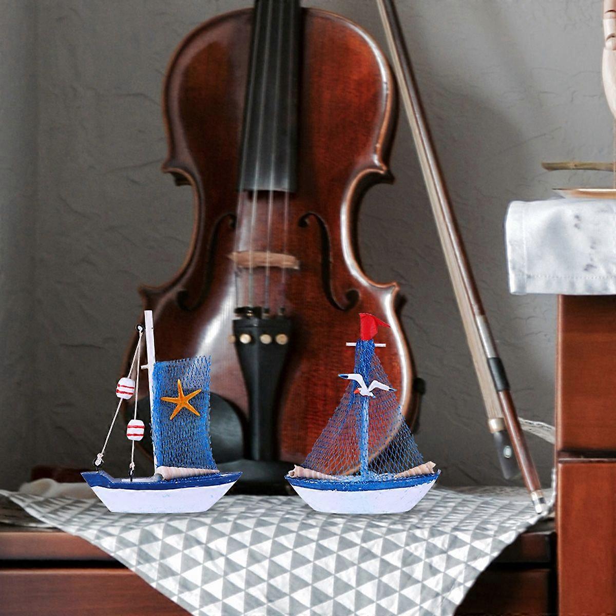 4pcs Mini Sailboat Ornament Sailboat Model Home Decor Adornment (Random ...