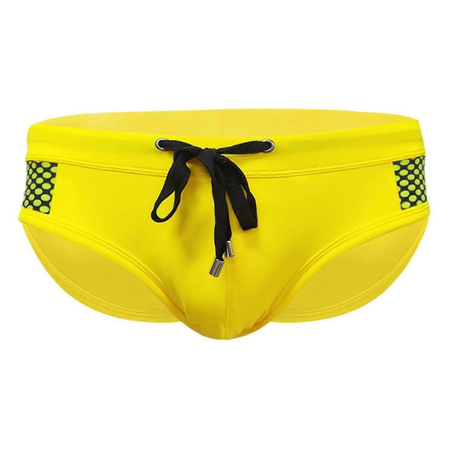 Men Summer Swim Briefs Low-rise Drawstring Sexy Swimming Briefs Dot ...