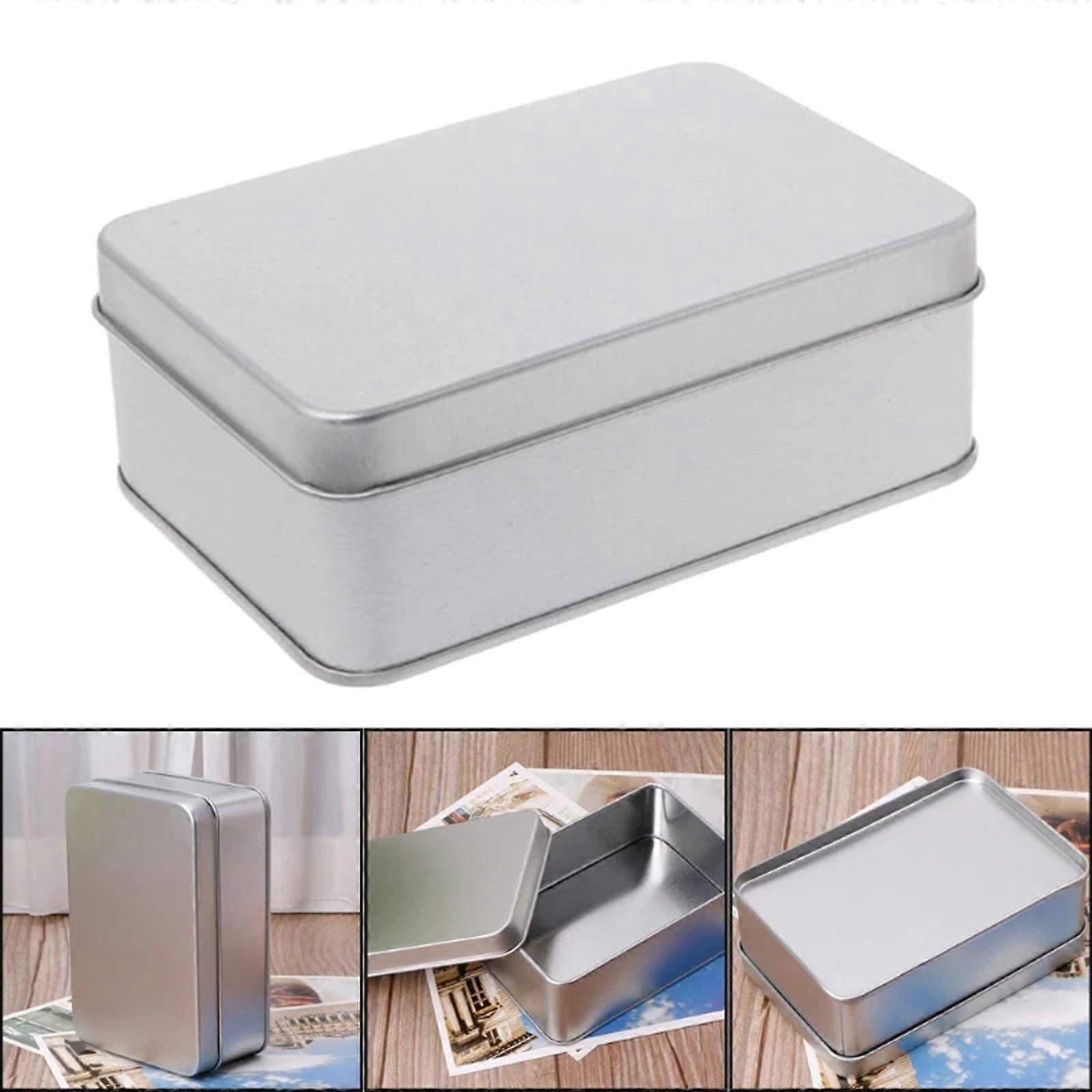 Metal Rectangular Empty Tins Simple Elegant Storage Box Home Desktop ...