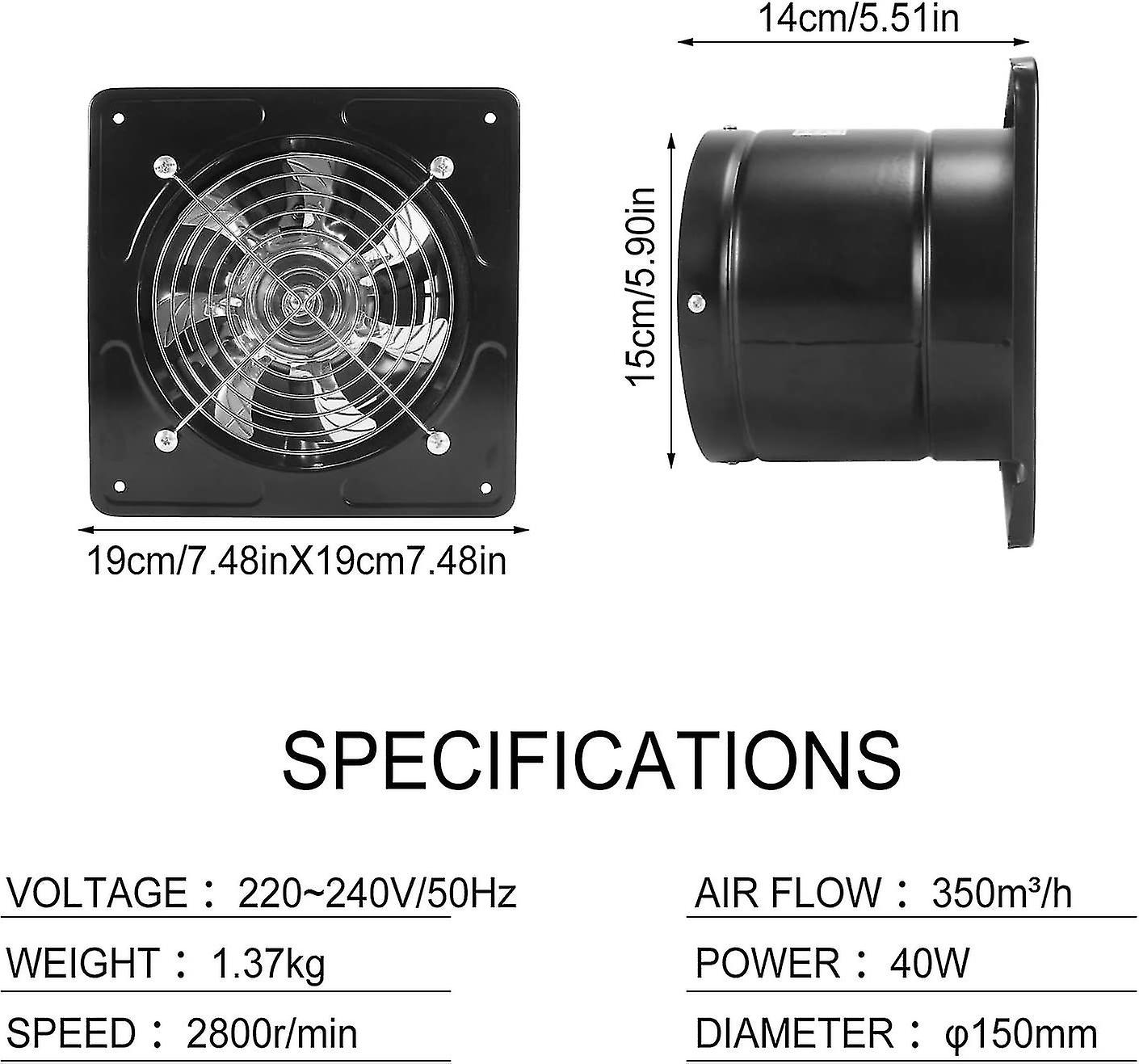 Through-the-wall Ventilation Fan High Inch Exhaust Fan Extractor Blower ...