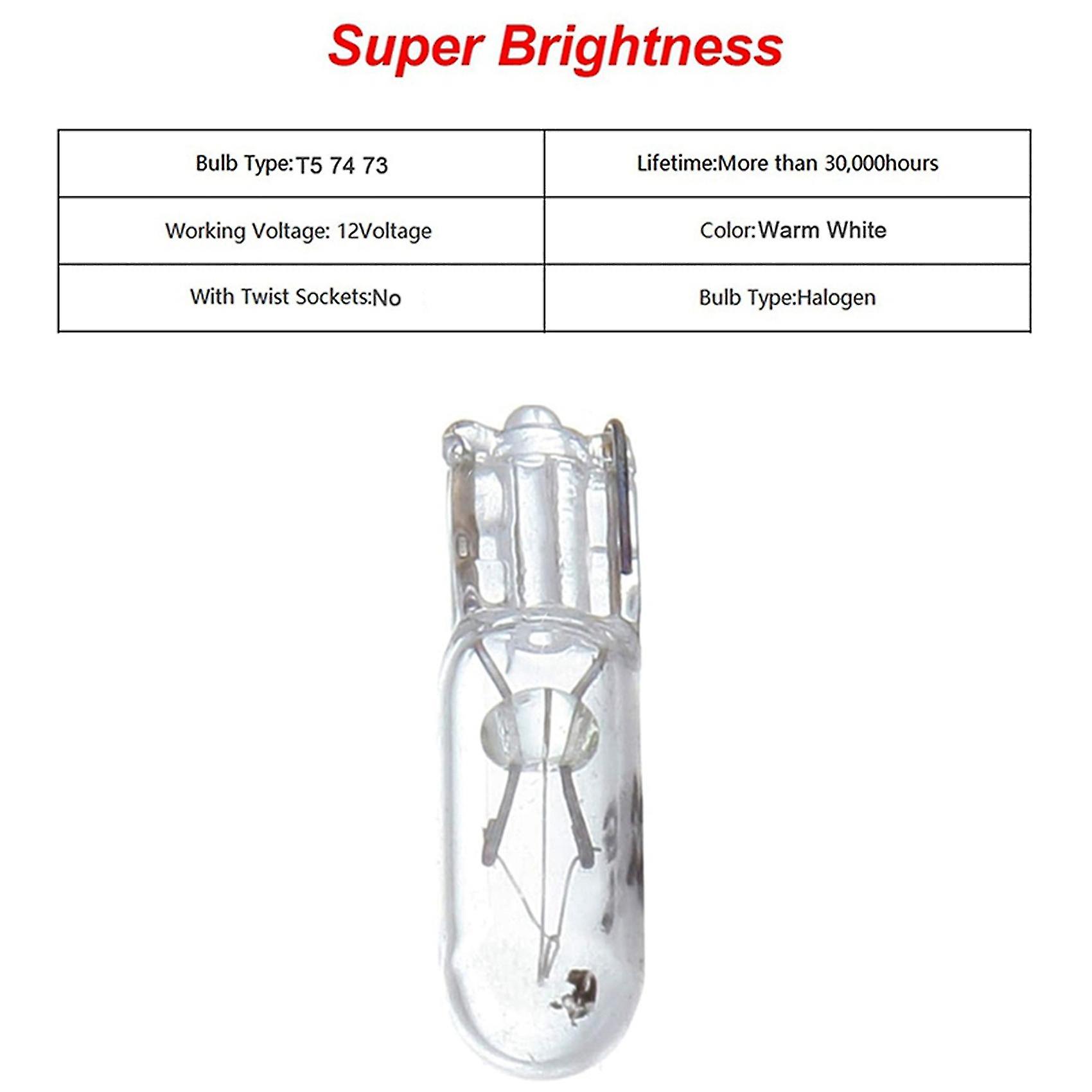 30pcs T5 17 86 206 286 Halogen Bulb Car Instrument Panel Lamp Auto ...