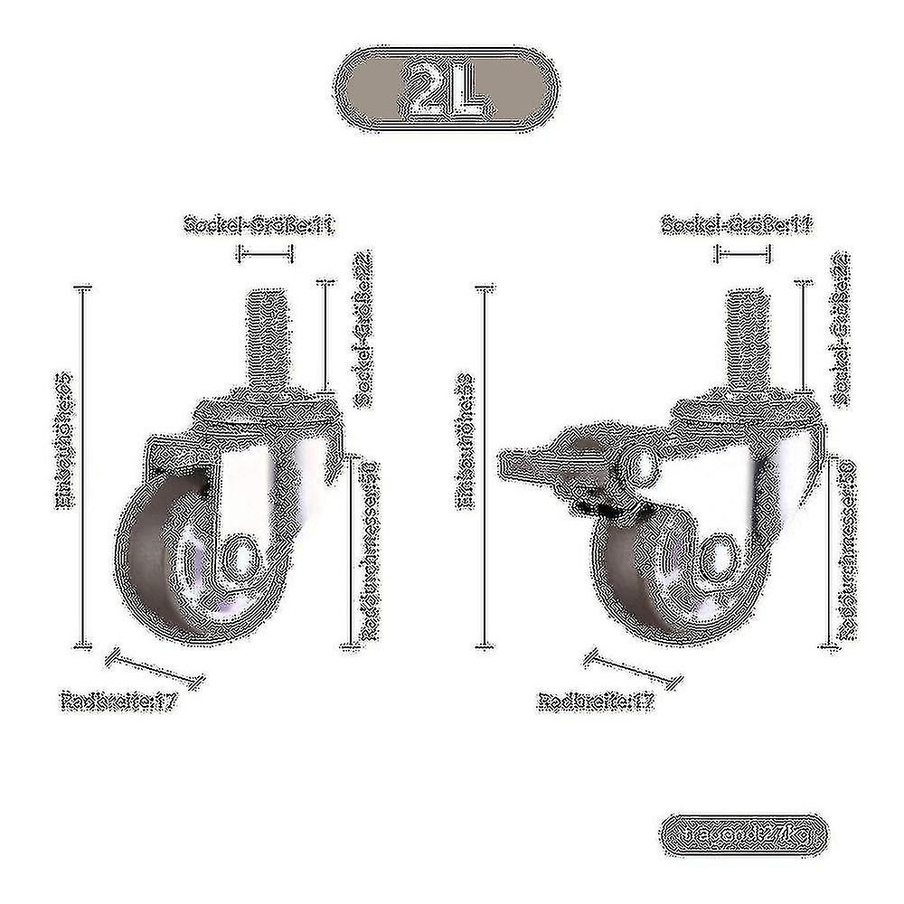 M10 Threaded Stem Rubber Heavy Duty Swivel Caster For Hand Trolley ...