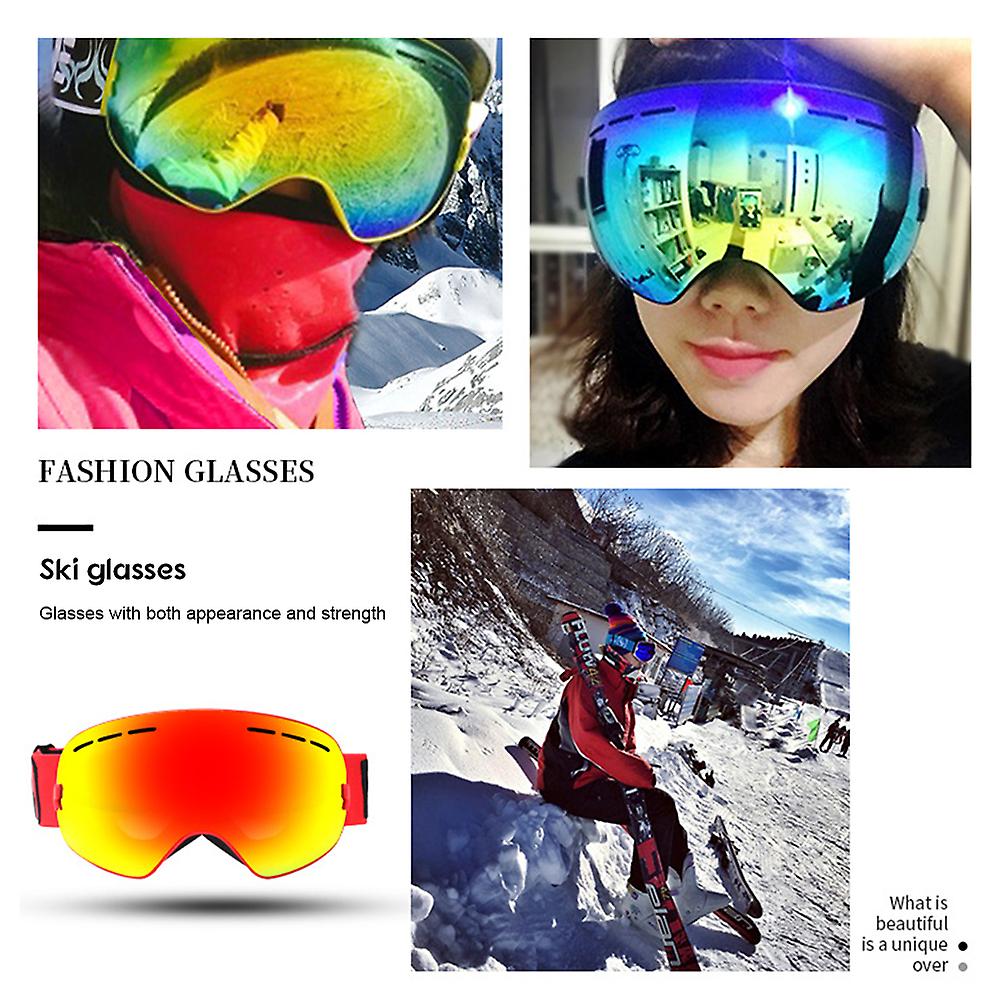 Large Spherical Double Layer Ski Goggles Interchangeable Lens Snow ...