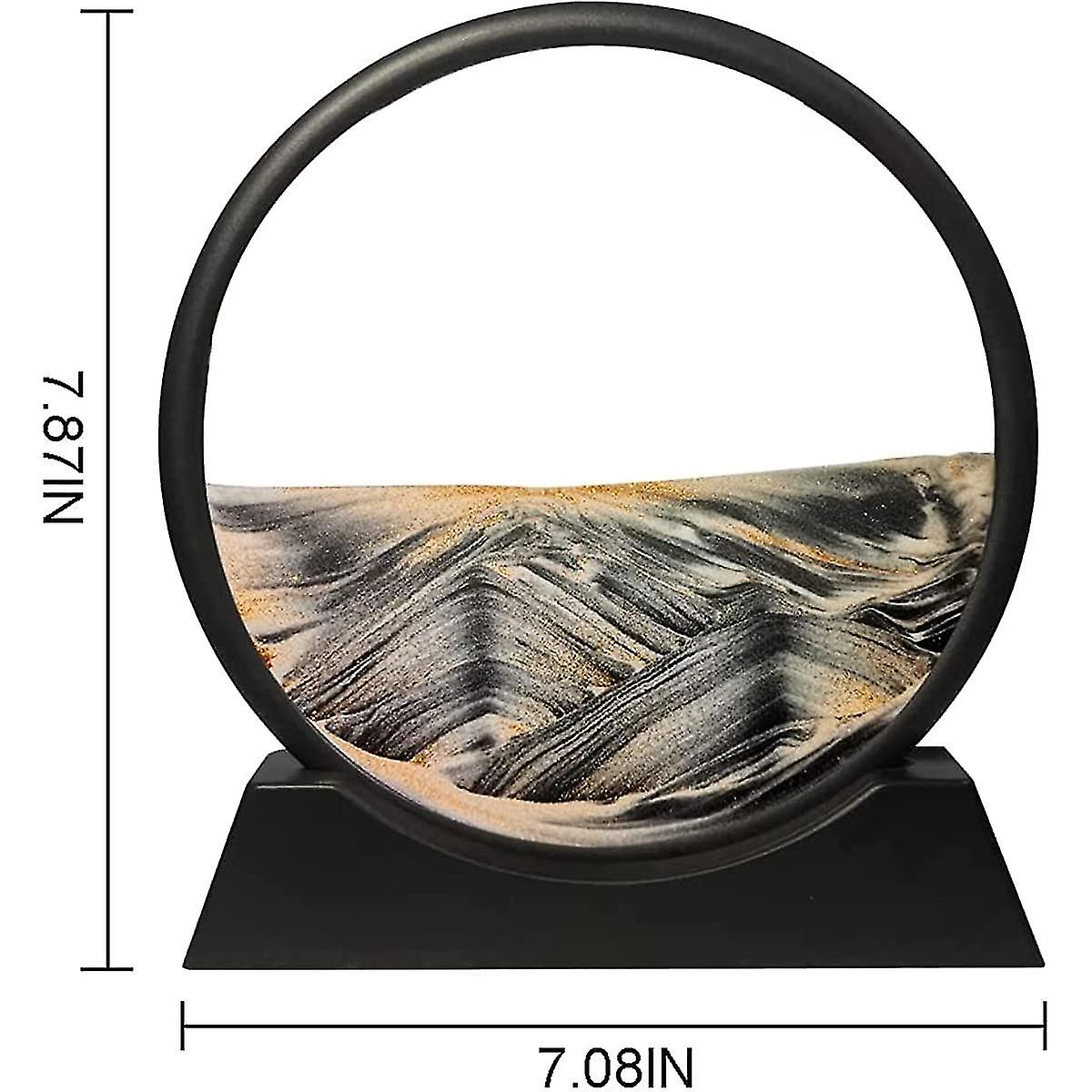 Flowing Sand Painting Moving Sand Art Picture Round Glass 3d Deep Sea ...