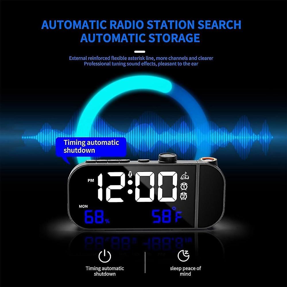 Projection Alarm Clock,digital Clock With 180 Rotatable Projector And ...