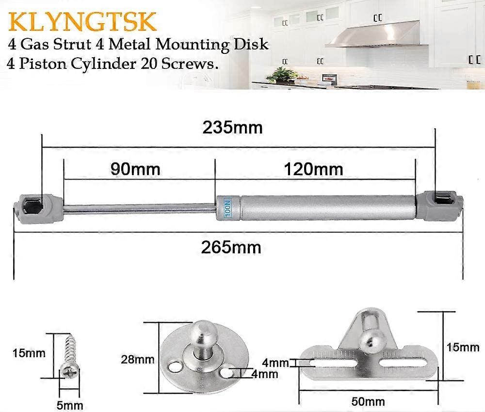 4 Pcs Gas Strut 100N Gas Struts Hydraulic Gas Spring Gas Strut Shock ...