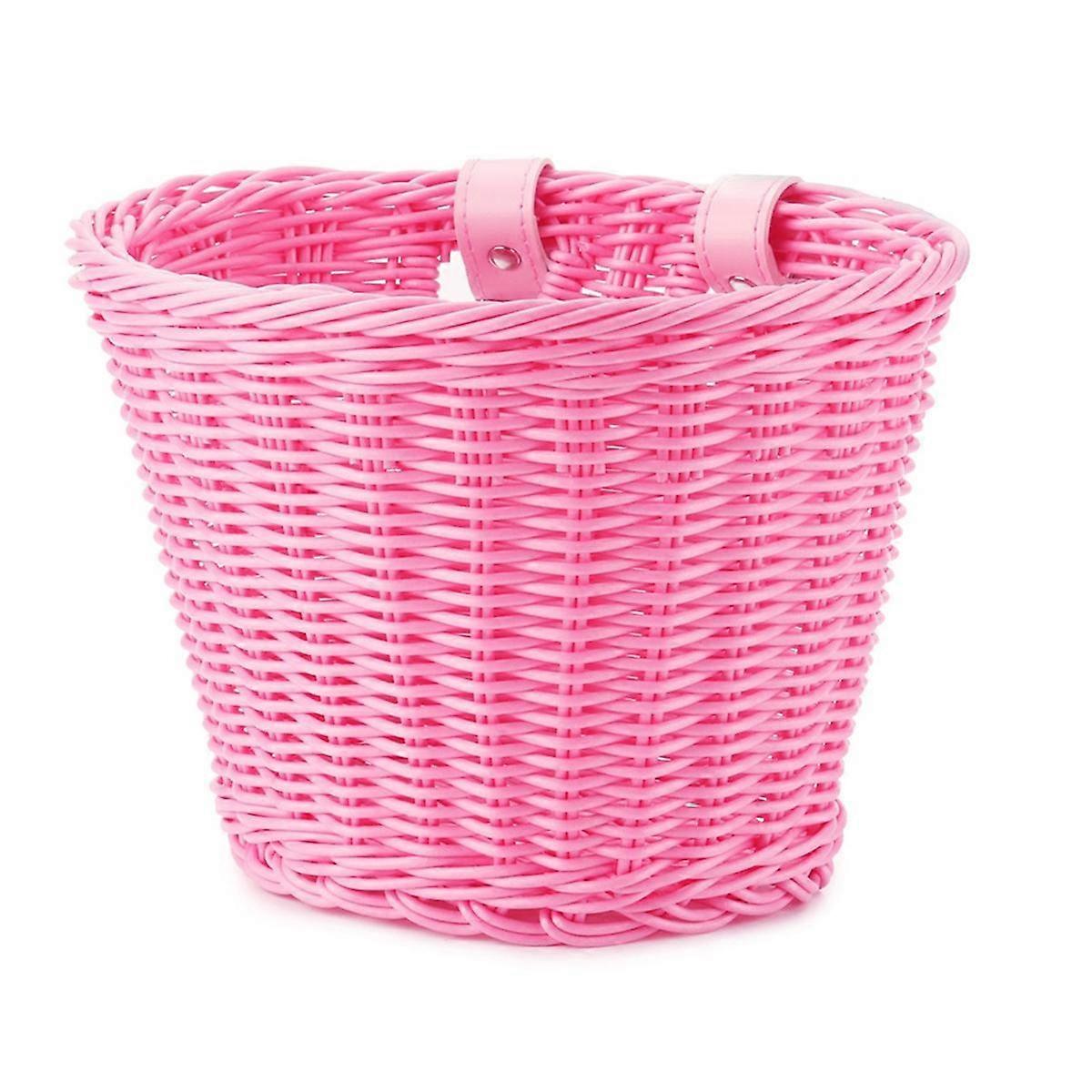 1Set Rattan Wicker Bicycle Front Basket+Bell+Tassel+Stickers Adjustable ...