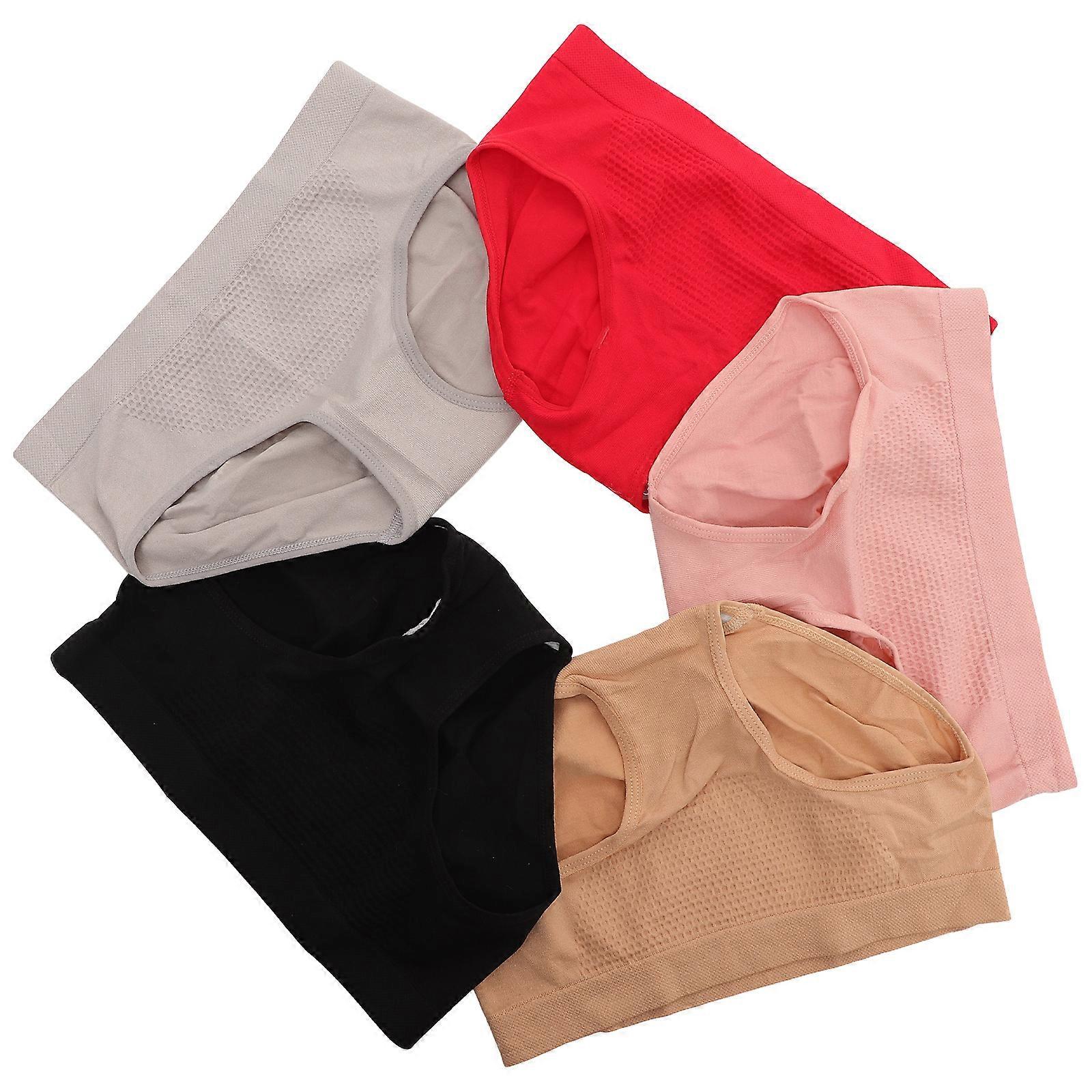 5pcs 3D Women's Seamless Briefs Honeycomb Design Middle Waist Panties ...