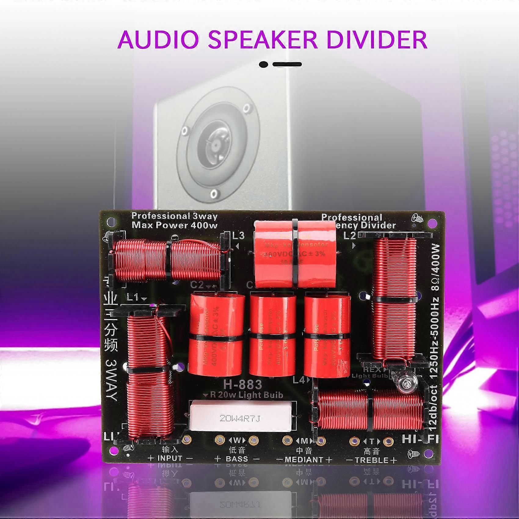 400W 3 Way Crossover Divider Hifi Tweeter Woofer Speaker Crossover ...